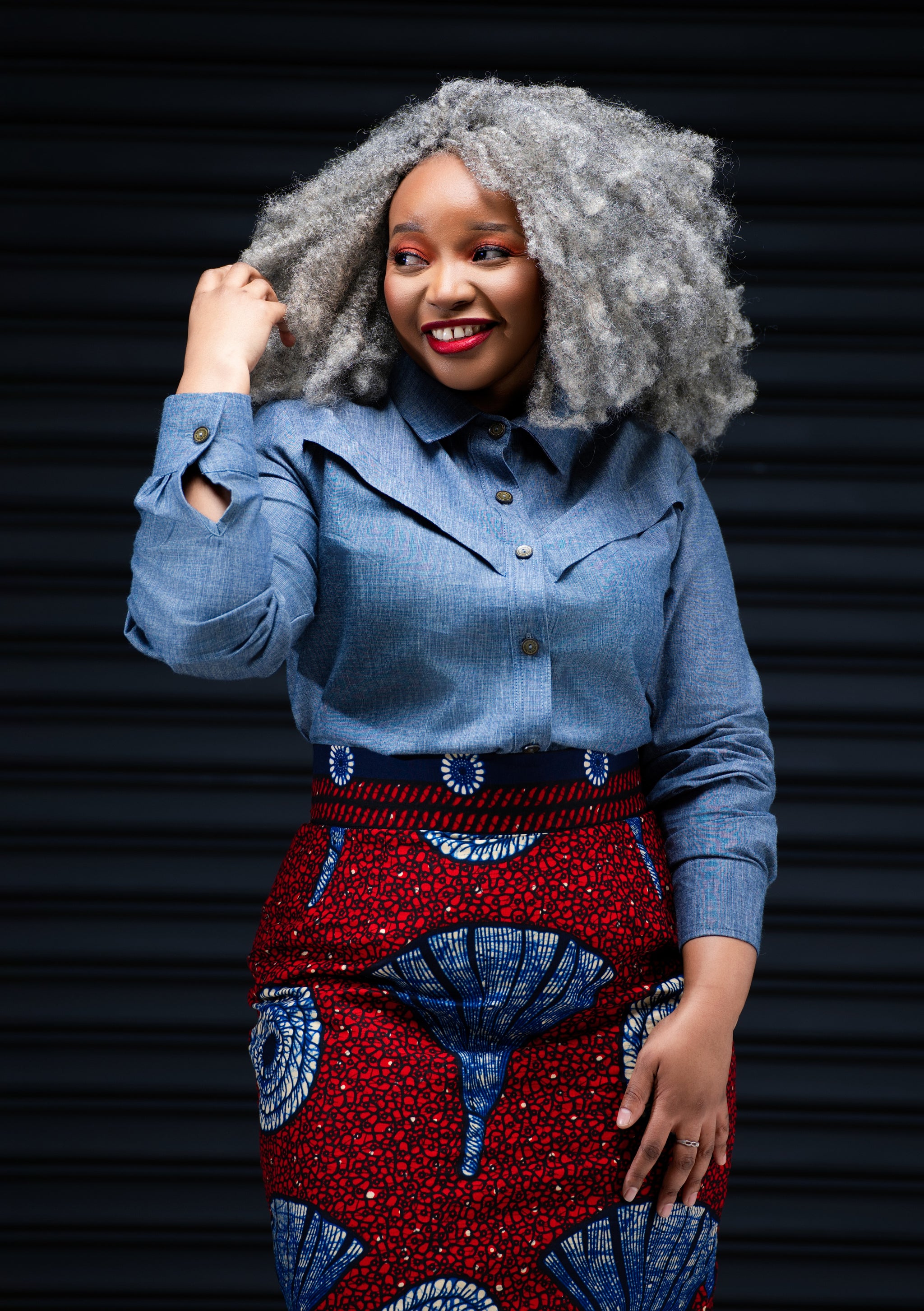 Nobantu Denim Linen Long Sleeve Shirt